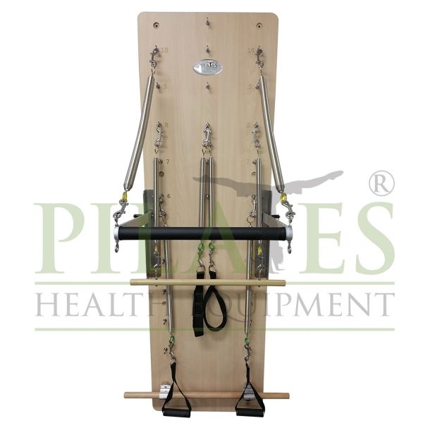 Springboard / Pilates Wall Board with Push Bar & Trapeze Safety Strap ...
